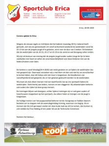 Corona update | S.C. Erica